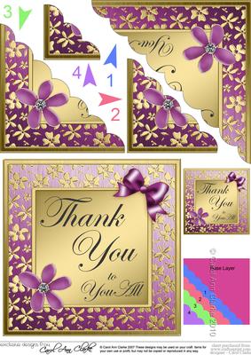 Floral Elegance Thank You Scallop Corner Side Stacker - CUP115407_359 ...