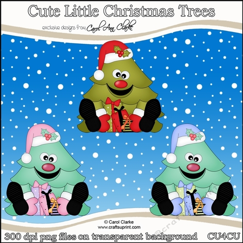 Cute Little Christmas Trees - CU4CU Digital Clip Art Set - CUP1162807 ...