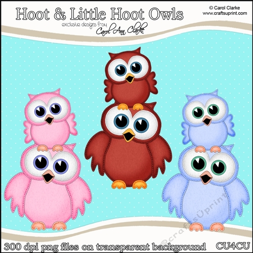 Hoot & Little Hoot Owls - CU4CU Digital Clip Art Set - CUP1167093_359 ...