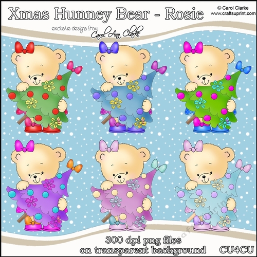 Christmas Hunney Bears - Rosie - CU4CU Digital Clip Art Set ...