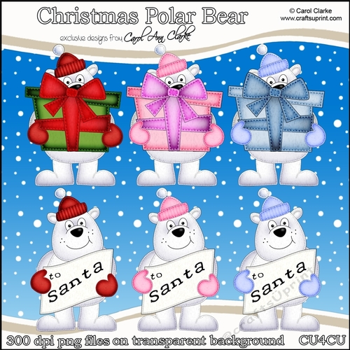 Christmas Polar bears - CU4CU Digital Clip Art Set - CUP1171089_359 ...