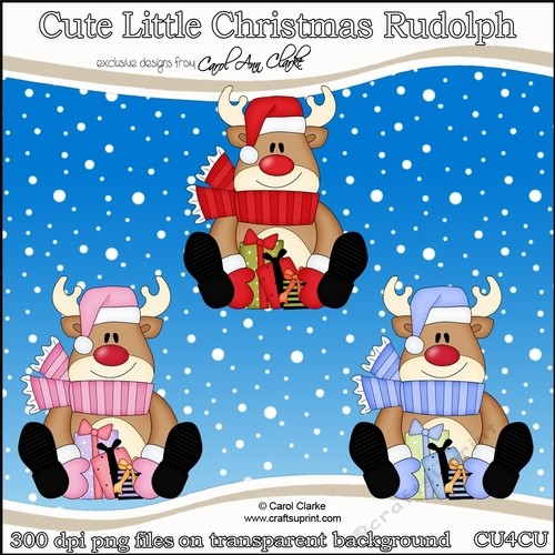 Cute Little Christmas Rudolph - CU4CU Digital Clip Art Set - CUP1171952 ...
