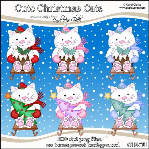 Cute Christmas Cats - CU4CU Digital Clip Art Set - CUP1174676_359 ...