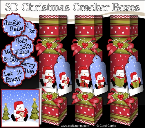 Snowman Oli - 3D Christmas Cracker Boxes - CUP1177419_359 | Craftsuprint