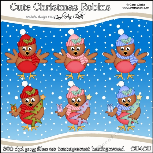Cute Christmas Robins - CU4CU Digital Clip Art Set - CUP1178958_359 ...