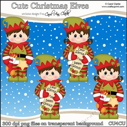 Cute Christmas Elves - CU4CU Digital Clip Art Set - CUP1180609_359 ...