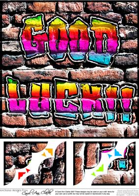 8 x 8 Graffiti Good Luck Scalloped Corner Topper - CUP118287_359 ...