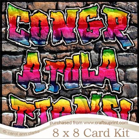 8 x 8 Graffiti Congratulations Kit with Scalloped Corners - CUP121204 ...
