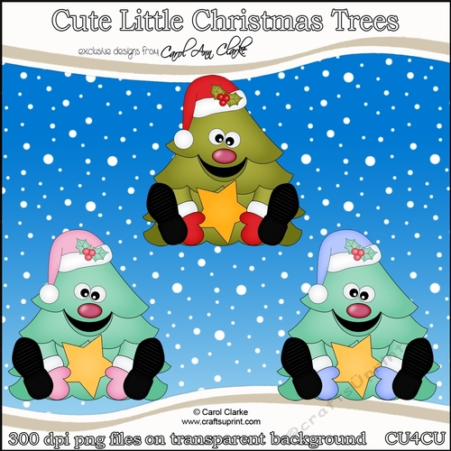 Cute Little Christmas Trees - CU4CU Digital Clip Art Set - CUP1247148 ...