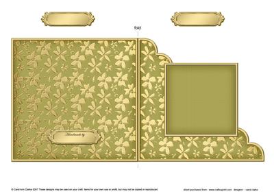 Gold Floral Cut and Fold Corner Card Plain Card Base - CUP125927_359 ...