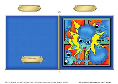 Aliens Cut and Fold Card - CUP130302_359 | Craftsuprint