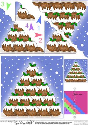 Christmas Pudding Tree Scallop Corner Side Stacker Topper - CUP137781 ...