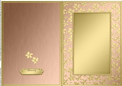 A5 Metallic Flowers Plain Card Base - CUP137850_359 | Craftsuprint