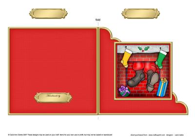 Santa Got Stuck Cut and Fold Corner Card - CUP148099_359 | Craftsuprint