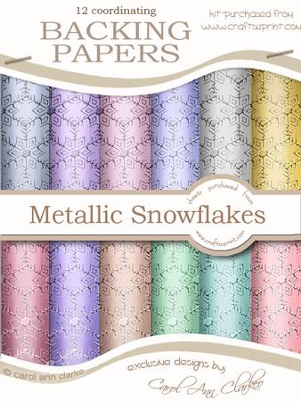 Metallic Snowflakes Backing Papers Kit - CUP152126_359 | Craftsuprint