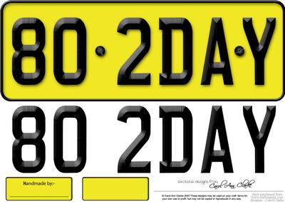 Large Dl 80th Birthday Novelty Number Plate and 3D Decoupage ...