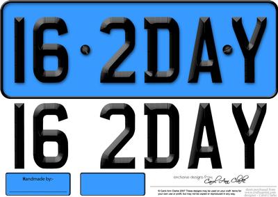 Large Dl 16th Birthday Novelty Number Plate and 3D Decoupage ...