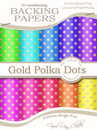 Gold Metallic Dots Backing Papers Kit - CUP160654_359 | Craftsuprint
