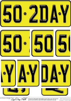 50th Birthday Fun Novelty Number Plate with Side Stacker Top ...
