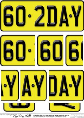 60th Birthday Fun Novelty Number Plate with Side Stacker Top ...