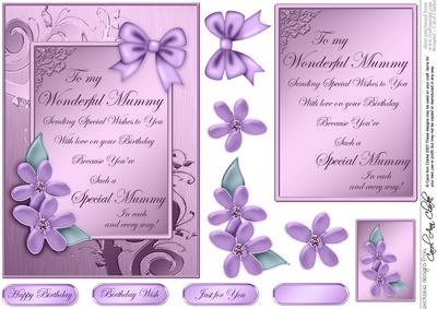 Metallic Birthday Mummy with 3D Decoupage - CUP162399_359 | Craftsuprint