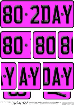 80th Birthday Fun Novelty Number Plate with Side Stacker Top ...