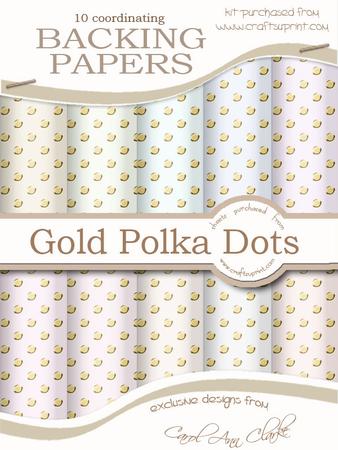 Gold Metallic Dots Backing Papers Kit - CUP163419_359 | Craftsuprint