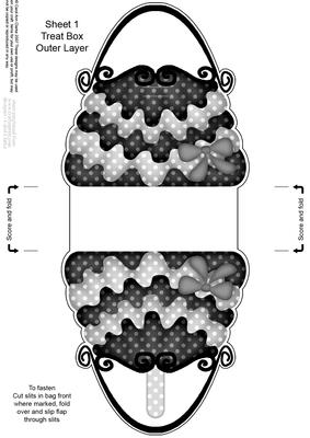 Dotty Frilly Handbag Shaped Treat or Favour Box Sheet 1 - CUP165087_359 ...