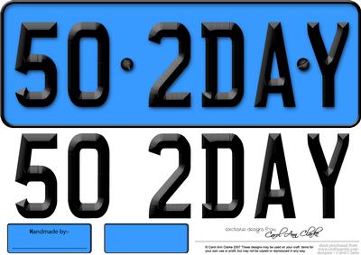 Large Dl 50th Birthday Novelty Number Plate and 3D Decoupage ...