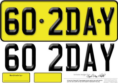 Large Dl 60th Birthday Novelty Number Plate and 3D Decoupage ...