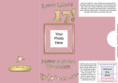 Add a Photo 17th Birthday Card with Easy Fold Frame - CUP173344_359 ...