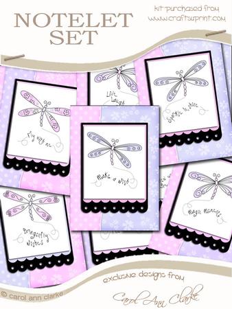 Dragonfly Wishes Notelet Set - CUP182364_359 | Craftsuprint