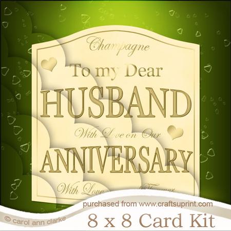 8x8 Husband Anniversary Champers Label Scalloped Corner Kit - CUP184122 ...