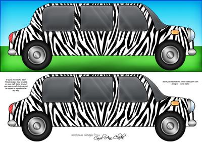 Large Dl Zebra Stripe Stretch Limo Quick Card N 3D Decoupage ...