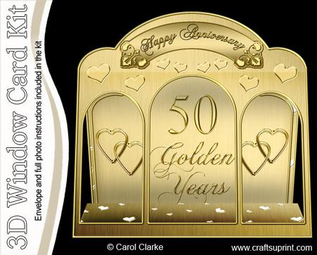 3D Golden Wedding Window Card Kit Decoupage N Envelope - CUP202527_359 ...