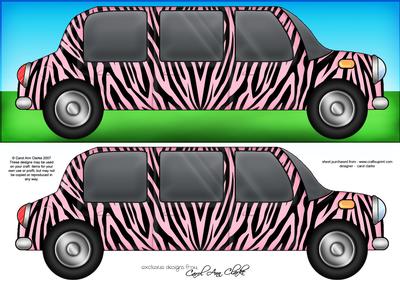 Large Dl Zebra Stripe Stretch Limo Quick Card N 3D Decoupage ...