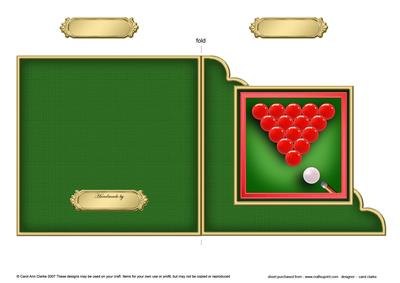 Snooker Cut and Fold Corner Card - CUP215374_359 | Craftsuprint