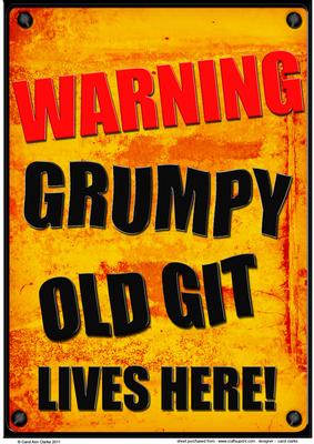 A4 Fun Novelty Grumpy Old Git Card Topper - CUP222734_359 | Craftsuprint