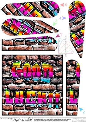 Graffiti Good Luck Fan Pyramage Topper - CUP229805_359 | Craftsuprint