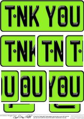 Thank You Novelty Number Plate with Side Stacker - CUP232141_359 ...