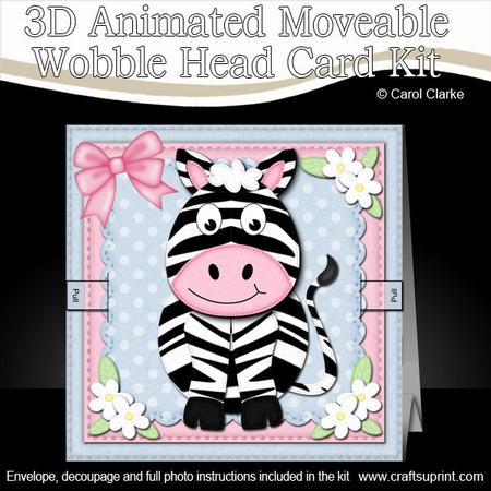 3D Debra Zebra Animated Moveable Wobble Head Card Kit - CUP233067_359 ...