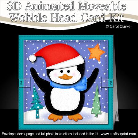 3D Xmas Penguin Animated Moveable Wobble Head Card Kit - CUP233071_359 ...