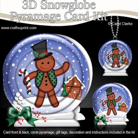 3D Xmas Gingerbread Man Snowglobe Circle Pyramage Card Kit - CUP243690 ...