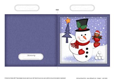 Xmas Snowman Cut and Fold Card - CUP244331_359 | Craftsuprint