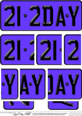 21st Birthday Fun Novelty Number Plate with Side Stacker Top ...