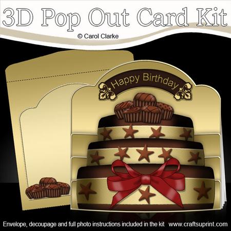 3D Chocolate Cake Pop Out Card Kit - CUP252231_359 | Craftsuprint