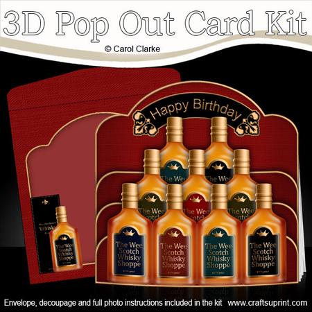 3D Whisky Pop Out Card Kit - CUP252579_359 | Craftsuprint