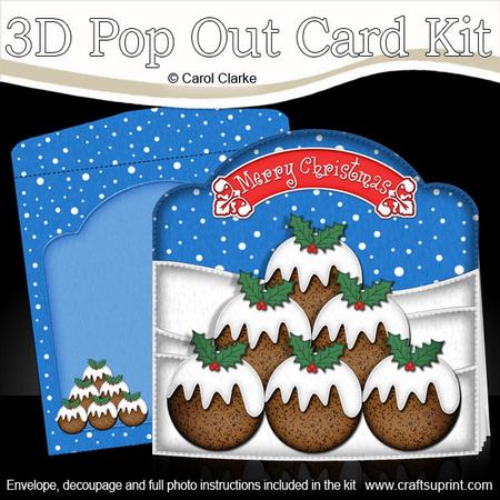3D Xmas Pudding Tree Pop Out Card Kit - CUP252946_359 | Craftsuprint