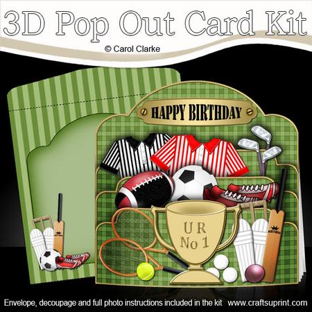 3D Bats and Balls Pop Out Card Kit - CUP254699_359 | Craftsuprint