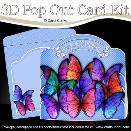 3D Beautiful Butterflies Pop Out Card Kit - CUP254924_359 | Craftsuprint